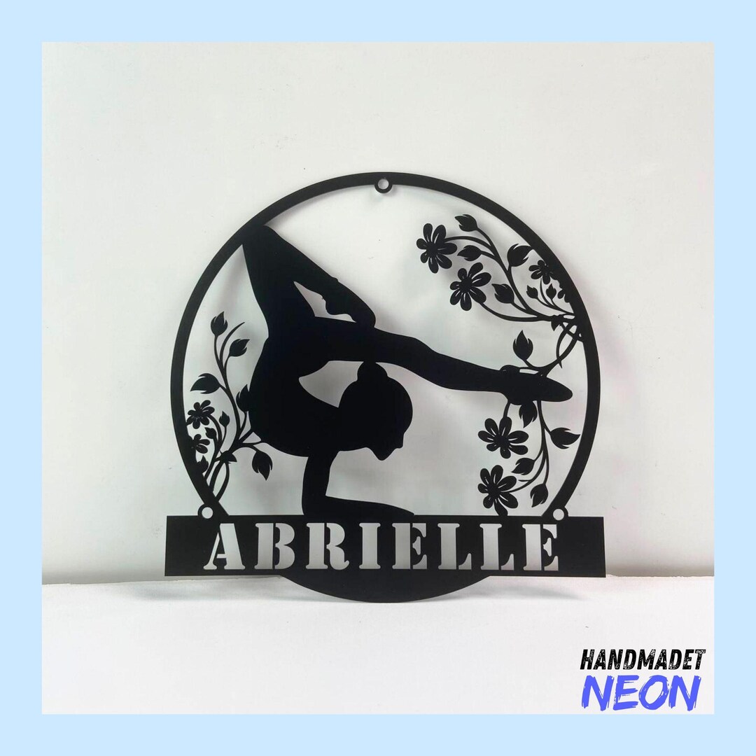 Personalized Gymnastics Metal Wall Art Led Light, Custom Gymnastic ...