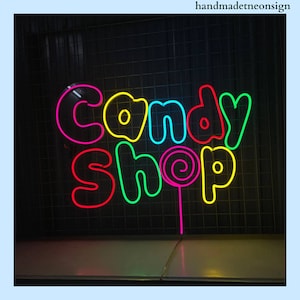 Candy Shop Neon Sign, Candy Led Sign, Lollipop Candy Neon Light, Candy ...