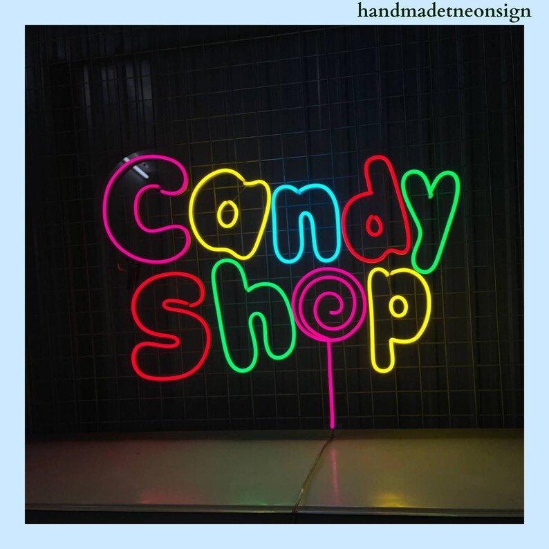 Candy Shop Neon Sign, Candy Led Sign, Lollipop Candy Neon Light, Candy ...