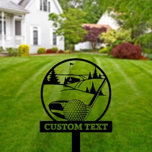 Custom Outdoor Golf Metal Sign With Stakes - Personalized Outdoor Golf ...