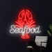 Seafood Lobster Neon Sign, Open Seafood Led Sign, Lobster Led Light ...