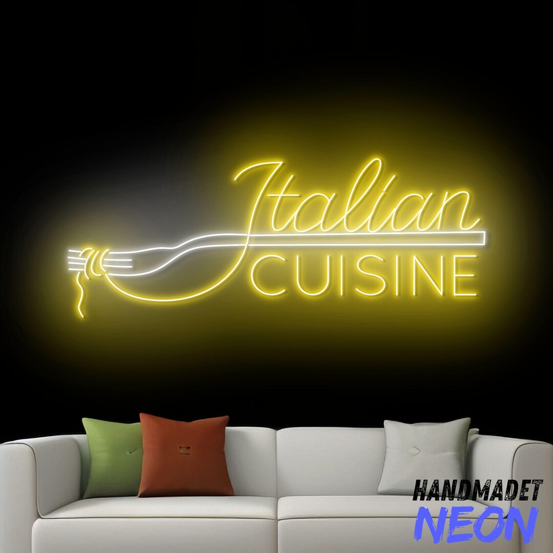 Italian Cuisine Neon Sign, Pasta Led Sign, Spaghetti Led Light, Italian ...
