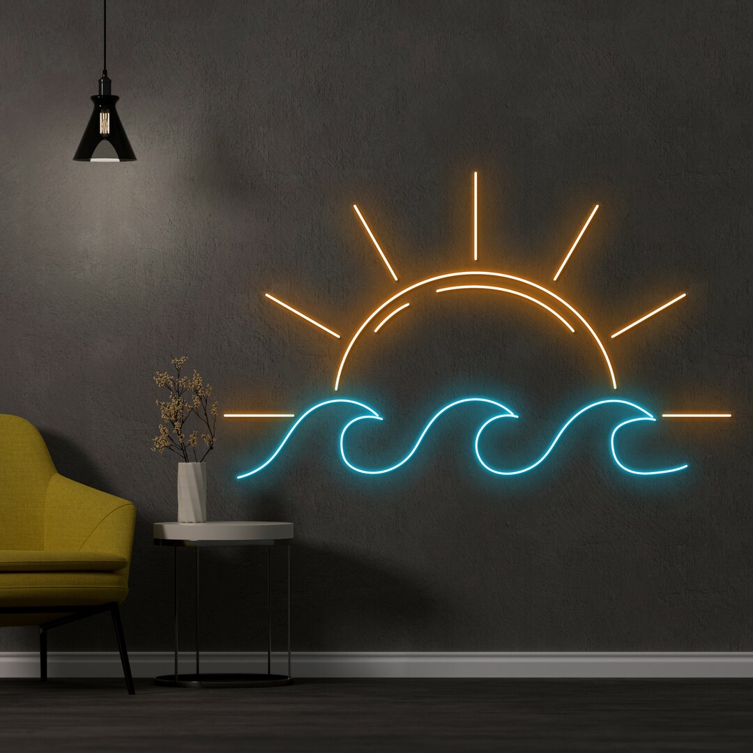 Sun Wave Neon Sign, Sun Wave Led Sign, Sun Wave Neon Lights, Best Gifts ...
