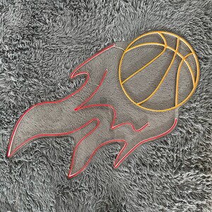 Basketball Fire Led Sign, Basketball Neon Sign, Wall Decor, Custom Neon ...