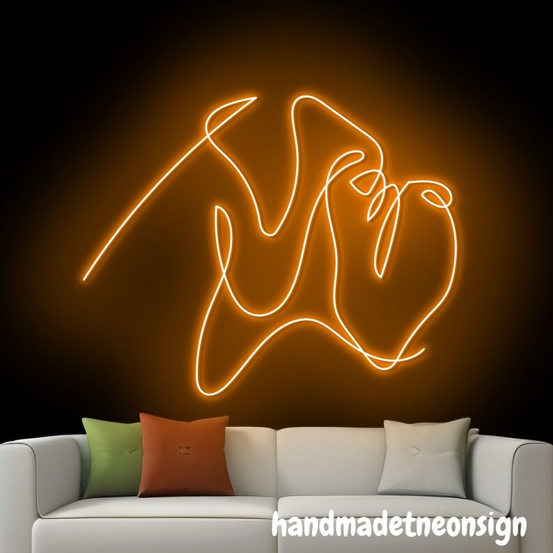 Boxer Dog Neon Sign, Boxer Dog Line Art Led Sign, Boxer Dog Lover Neon ...