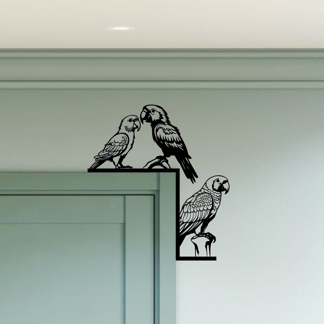 Personalized Parrot Door Corner Metal Wall Art, Parrot Metal Sign Door ...