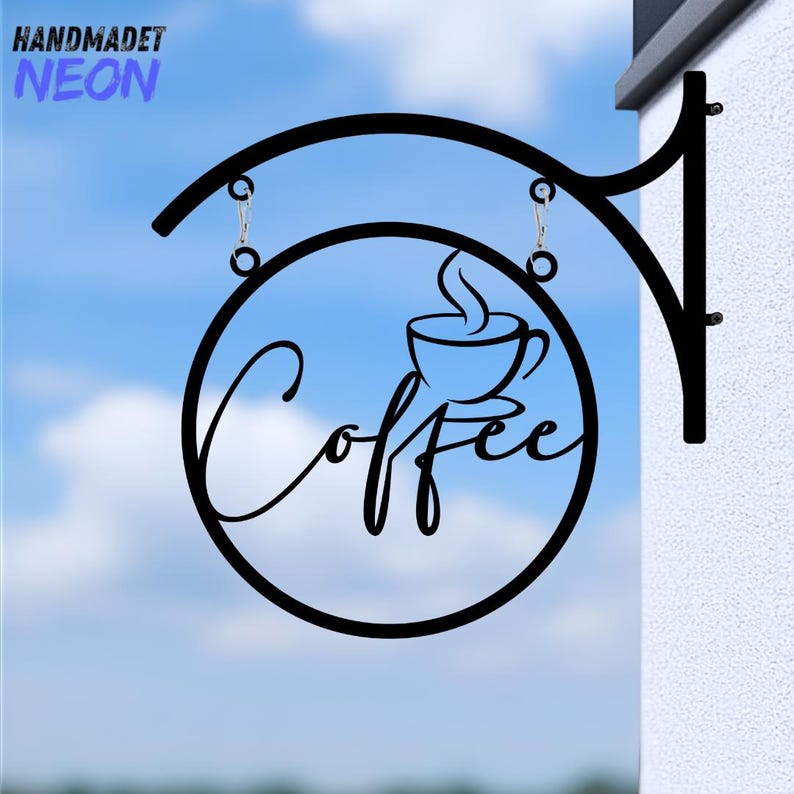 Cafe Metal Hanging Sign: Custom Coffee Shop Outdoor Plaque, Cafe ...
