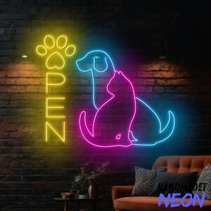 Veterinary Open Neon Sign, Dog Cat Led Sign, Medicine Neon Light, Pet ...