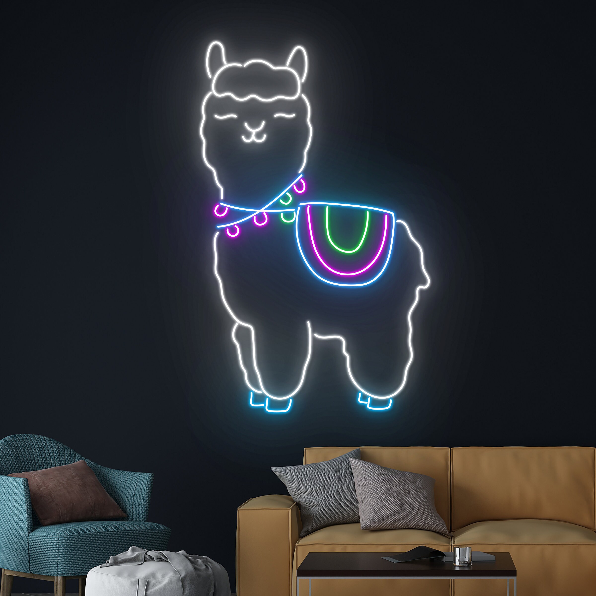 Fiesta Llama Led Sign, Fiesta Llama Neon Sign, Fiesta Neon Light, Llama ...
