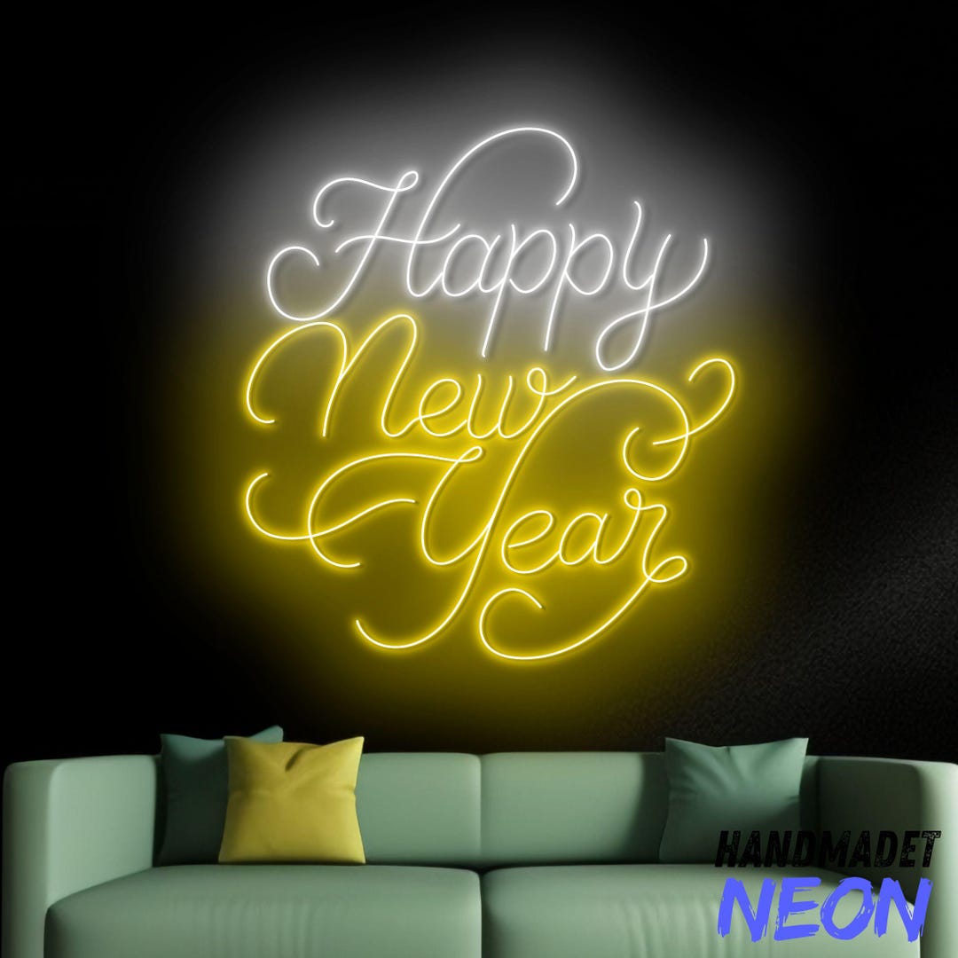 Happy New Year Neon Sign, Happy New Year Led Sign, Holiday Season Neon ...