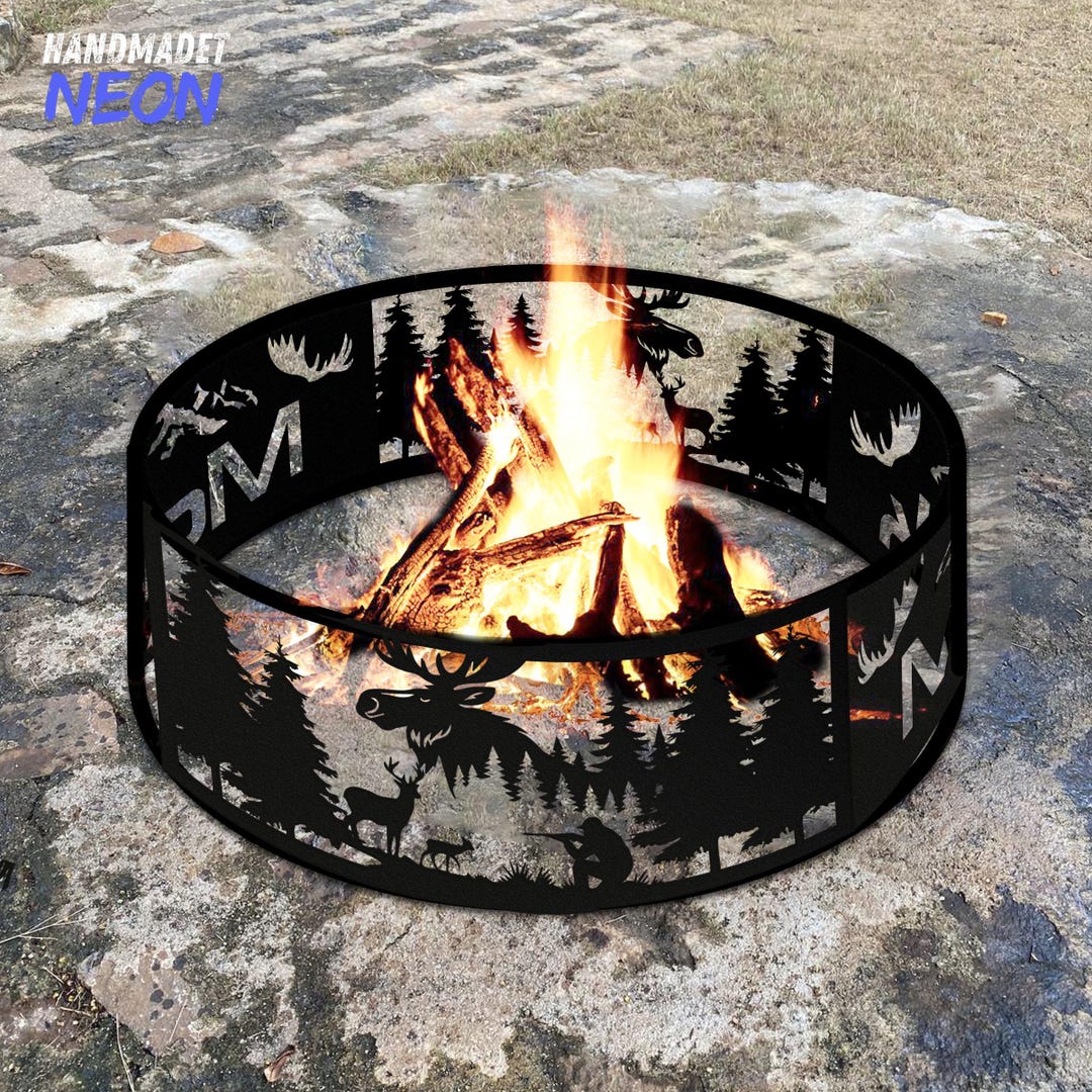 Moose Fire Ring: Rustic Steel Camping Fire Pit - Nature Lover Gift - Etsy