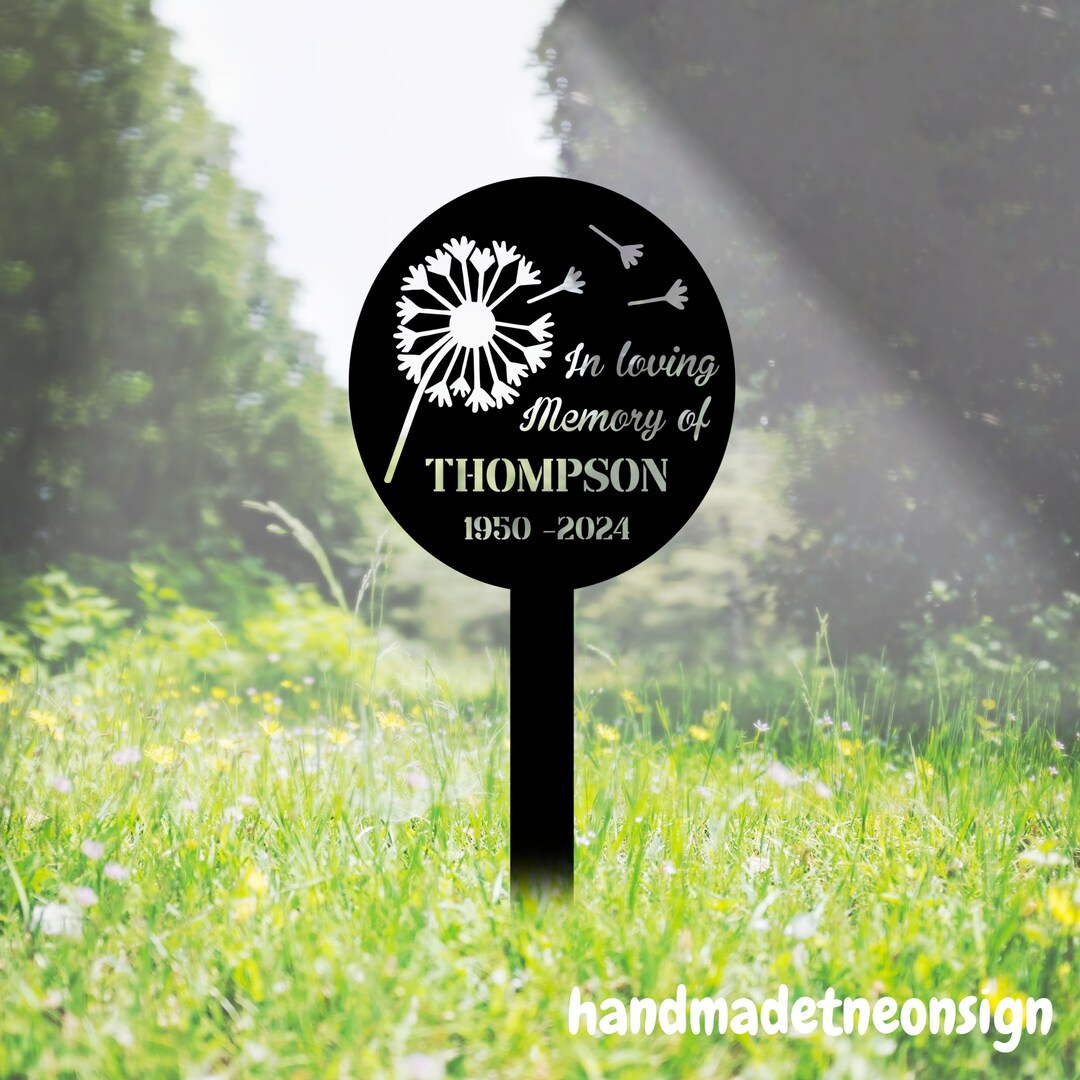 Custom Dandelion Memorial Stake, Dandelion Metal Stakes, Dandelion ...