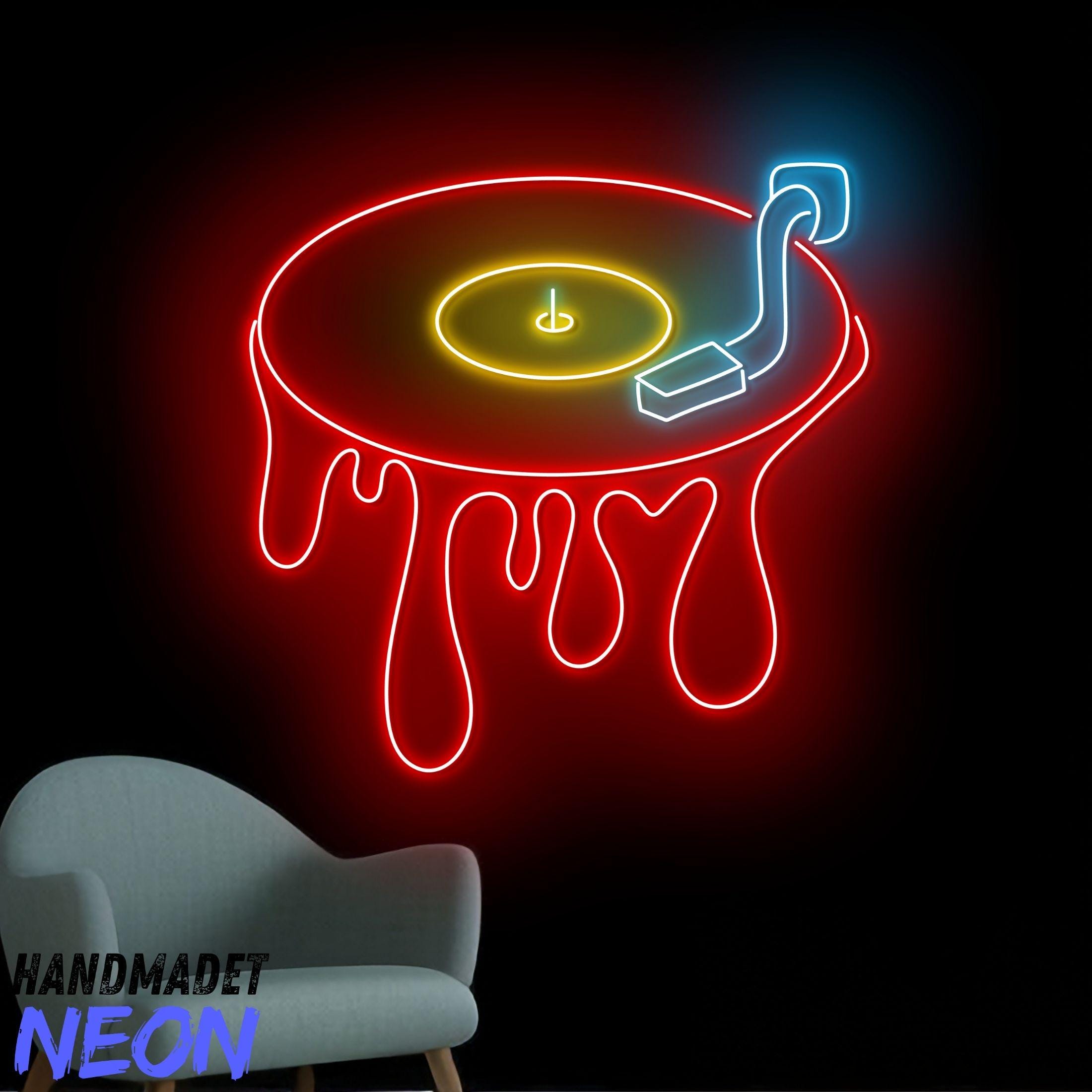 Record Disc Dripping Neon Sign, Vinyl Dripping Led Sign, Record Music ...