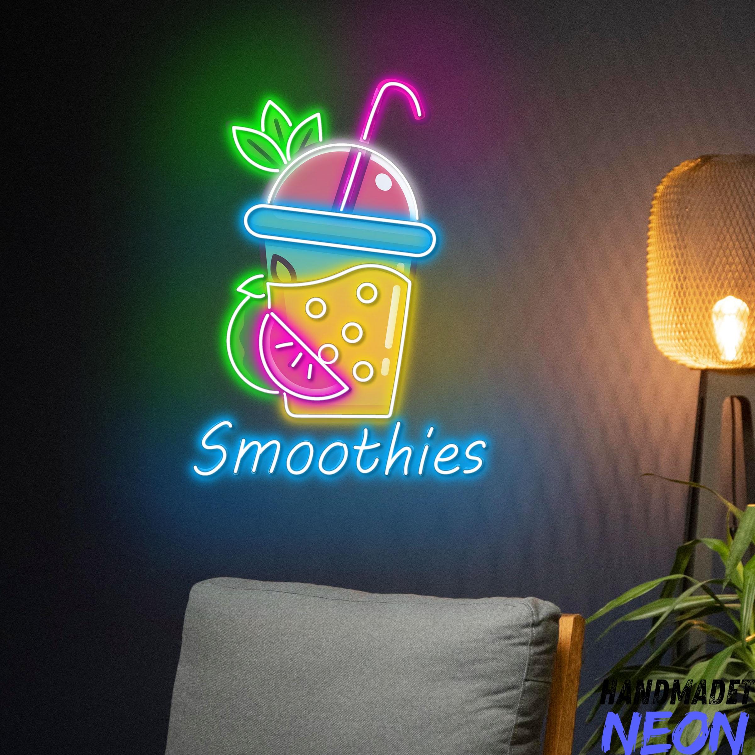 Smoothies Neon Sign for Wall Decor, Smoothies Led Light, Custom Neon ...