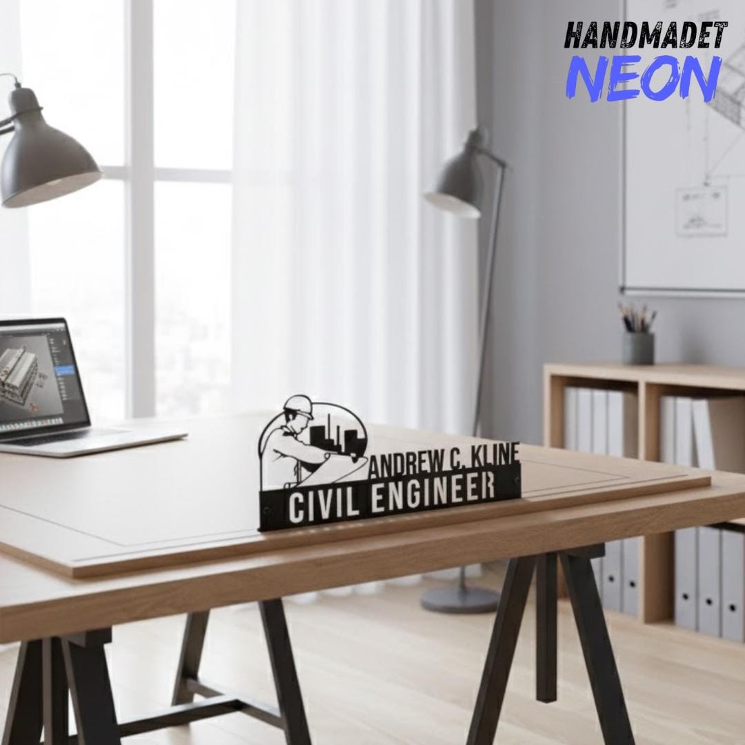 Custom Civil Engineer Metal Desk Name Plate, Engineer Metal Job Name ...