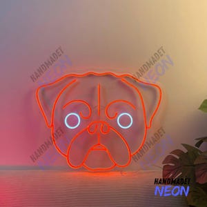 Pug Neon Sign,animal Neon Sign,led Neon Sign,cute Neon Sign,neon Wall ...