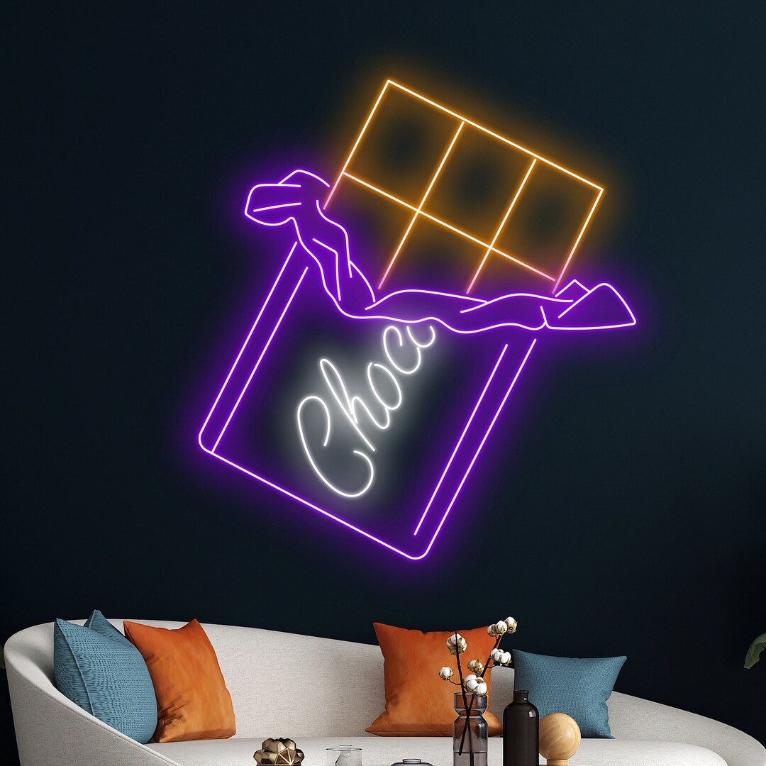 Chocolate Bar Led Sign, Chocolate Neon Light, Chocolate Bar Neon Sign ...