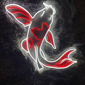 Koi Fish Led Sign, Koi Fish Neon Sign, Wall Decor, Game Room Neon Sign ...
