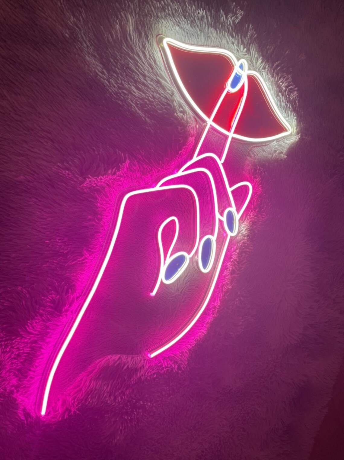 Secret Finger on Lip Neon Sign Secret Lip Led Sign Secretled - Etsy