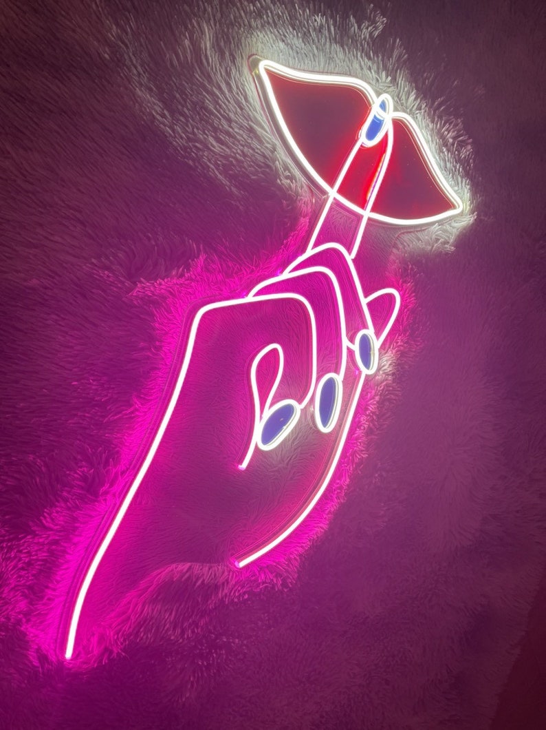 Secret Finger on Lip Neon Sign Secret Lip Led Sign Secretled - Etsy