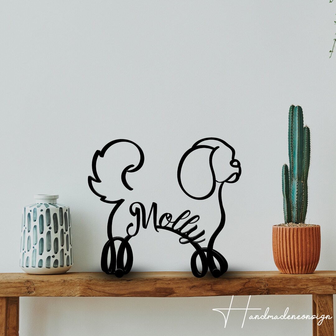 Custom Cavalier King Charles Spaniel Metal Desk, Dog Metal Table Sign ...