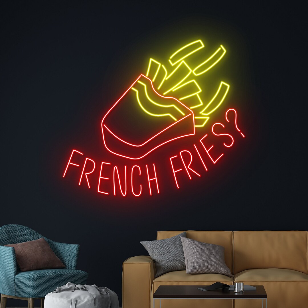 French Fries Neon Sign, French Fries Led Sign, French Fries Led Light ...