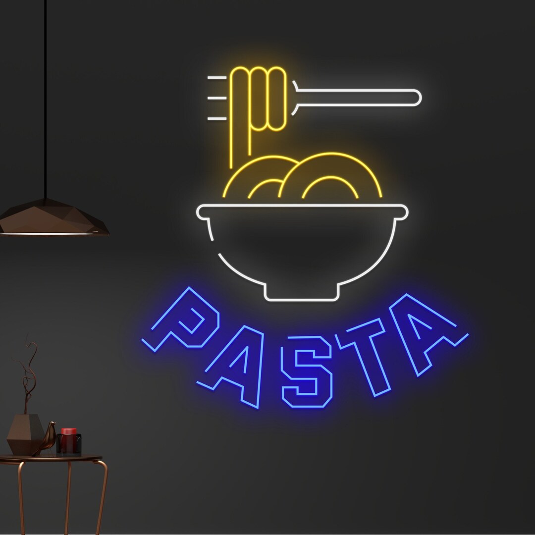 Custom Pasta Neon Sign, Italian Noodles Led Light, Italy Noddle Neon ...