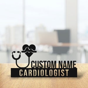 Custom Cardiologist Metal Desk Name Plate, Doctor Metal Job Name Plate ...