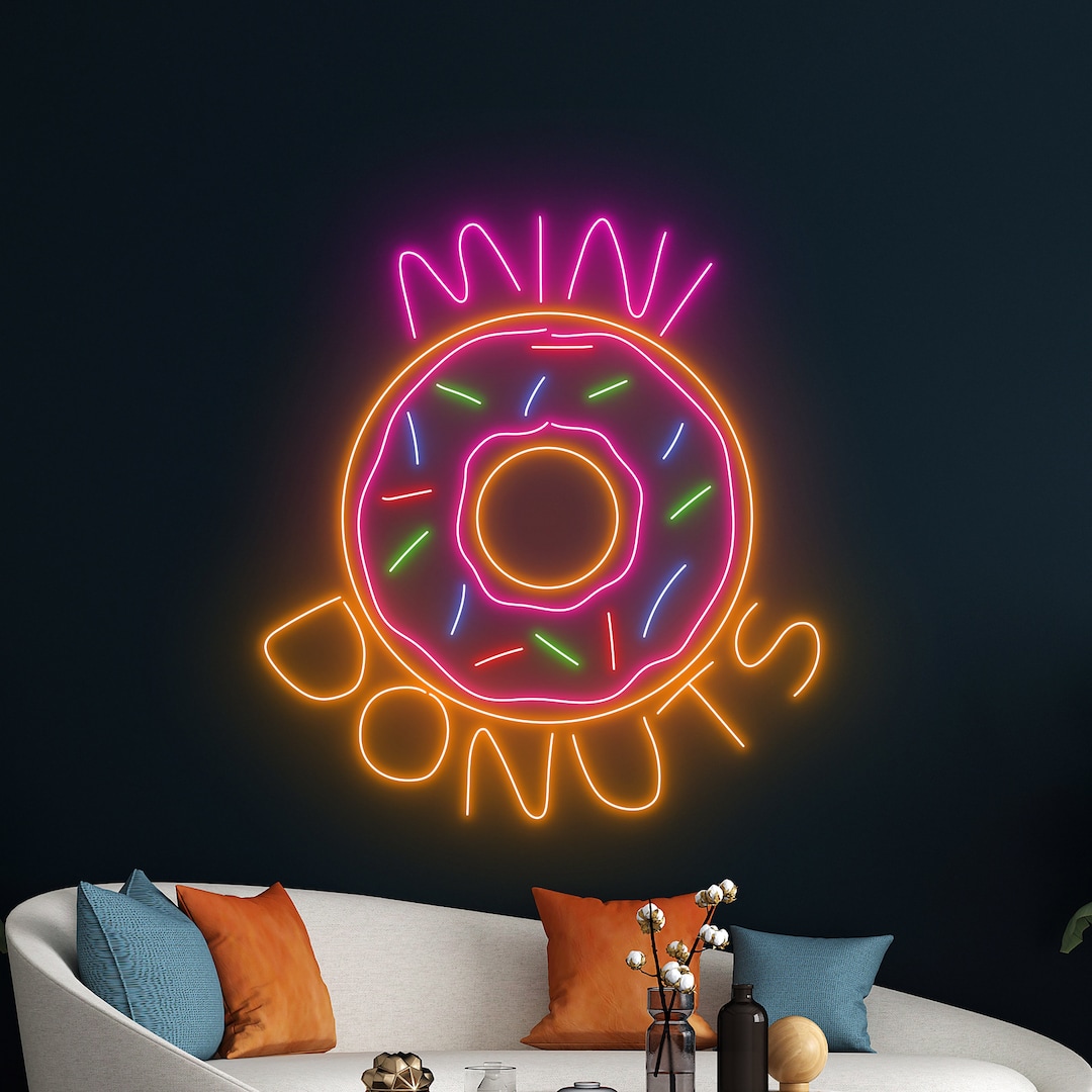 Mini Donut Neon Light, Donut Sprinkled With Love Neon Sign, Sprinkle ...