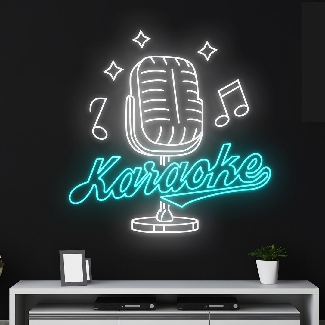 Custom Karaoke Led Sign, Microphone Neon Light, Music Neon Sign, Music ...
