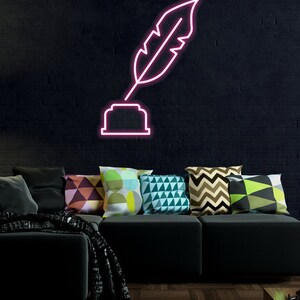Quill Pen Neon Sign, Lawyer Led Neon, Pen Led Light, Lawyer Night Light ...