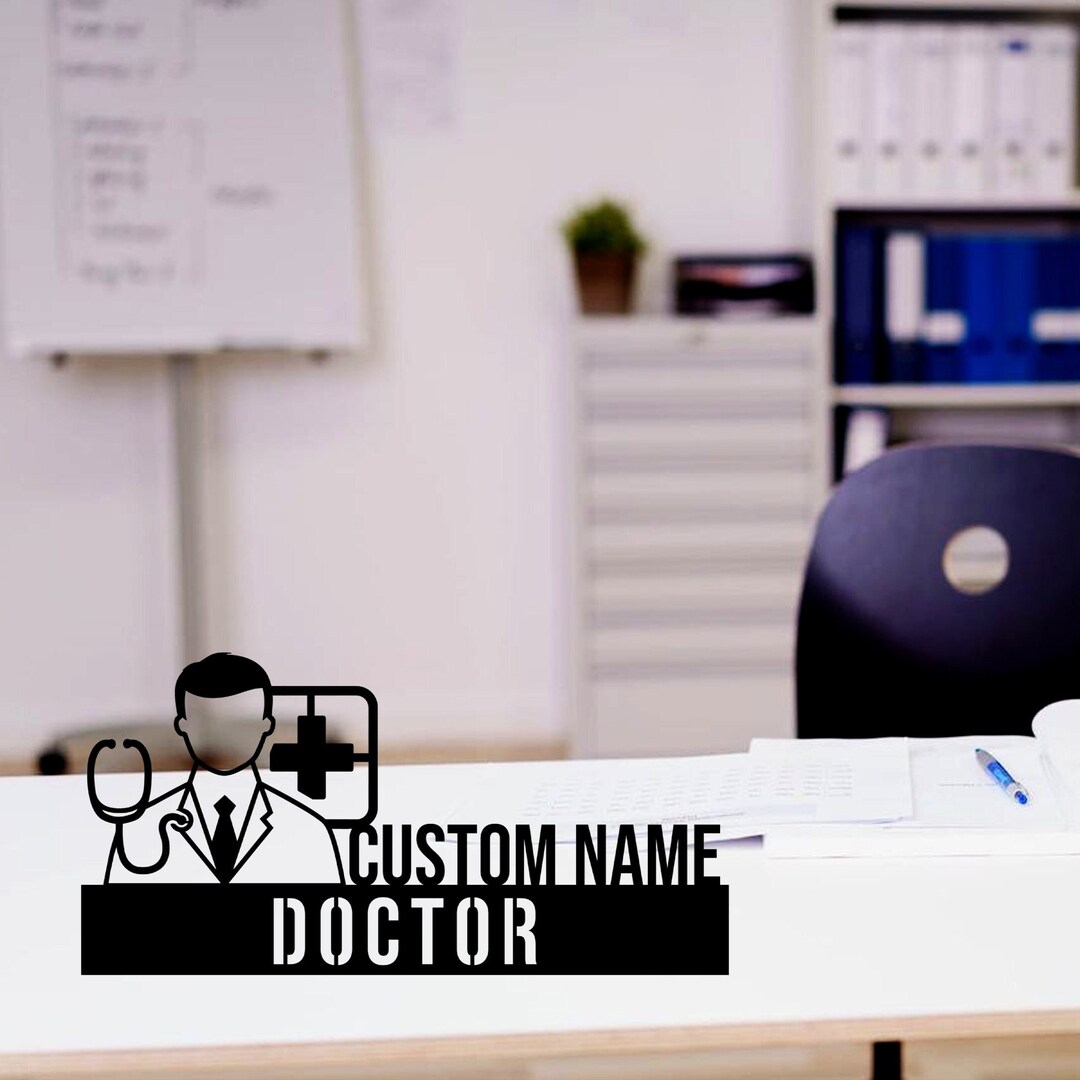 Custom Doctor Desk Name Plate, Doctor Metal Nameplate for Desk ...