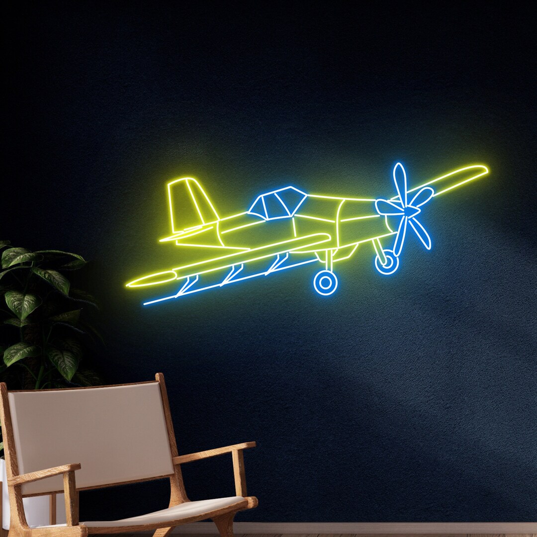 Airplane Tractor Neon Sign Air Plane Led Light Plane Led - Etsy