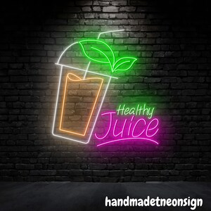 Healthy Juice Neon Sign, Juice Led Sign, Juice Fruit Neon Light ...