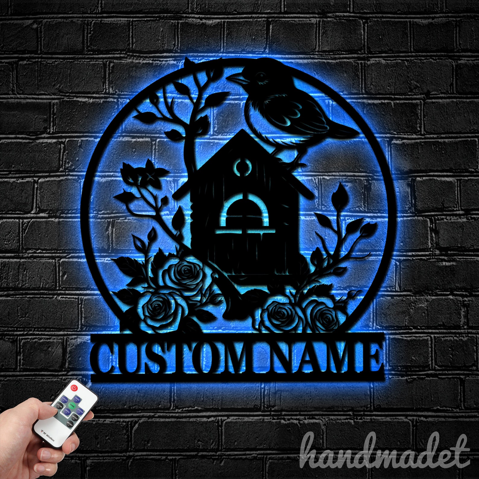Personalized Home Bird Metal Wall Sign, Bird Metal Wall Light, Custom ...