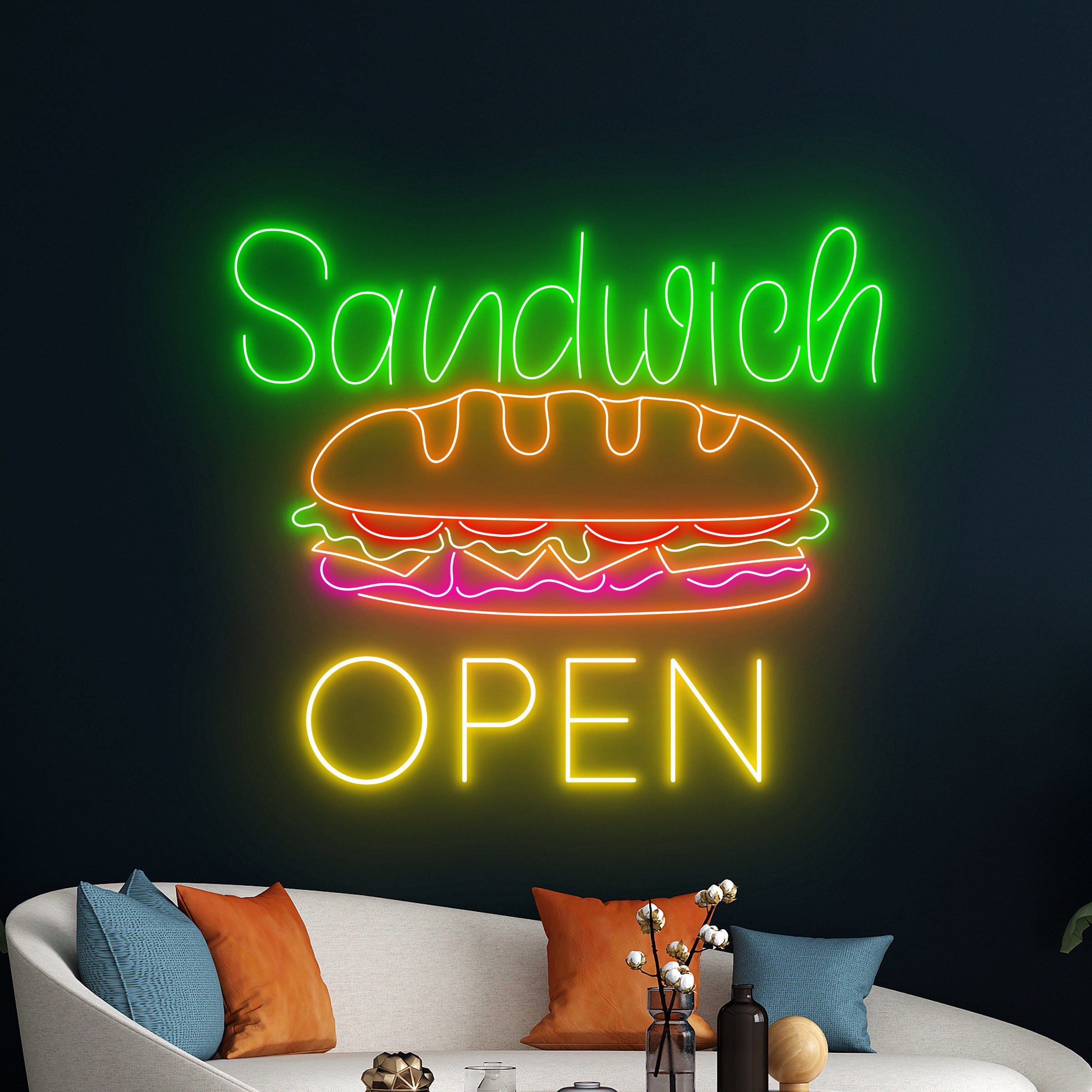 Sandwich Open Neon Sign, Sandwich Led Sign, Sandwich Led Light, Street ...
