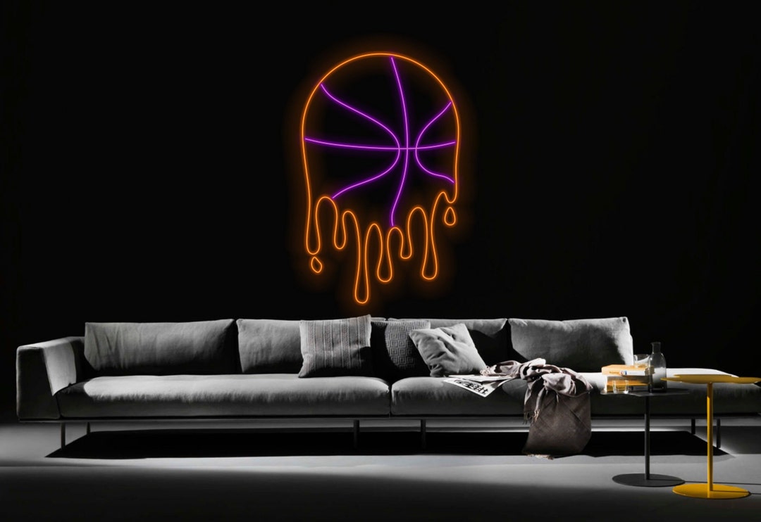 Dripping Basketball Led Sign, Basketball Neon Sign, Wall Decor, Custom ...