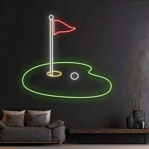 Custom Mini Golf Neon Sign, Custom Golf Green Grass Field LED Light ...