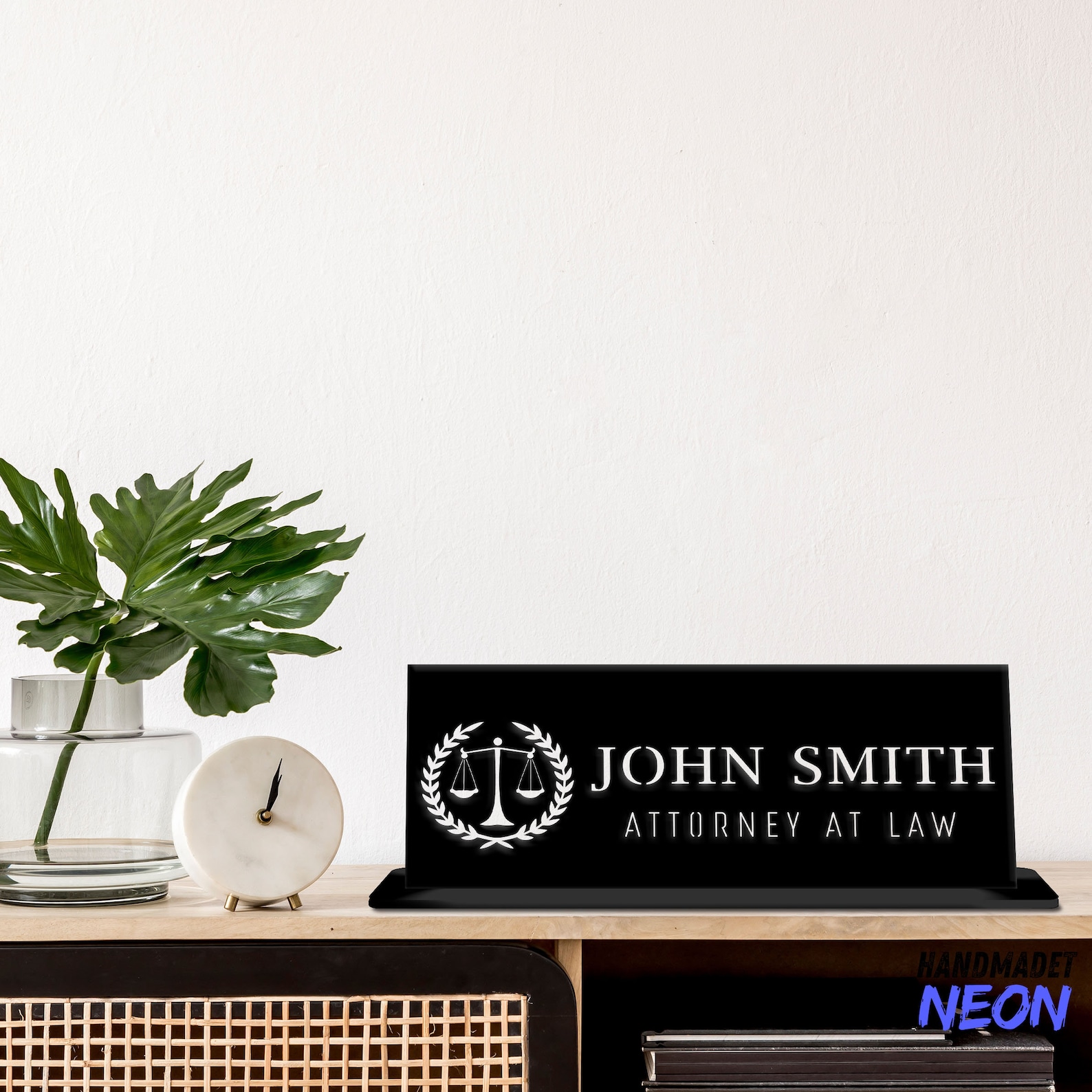 Custom Lawyer Metal Name Plate Justice Scales Name Plate Table Decor ...