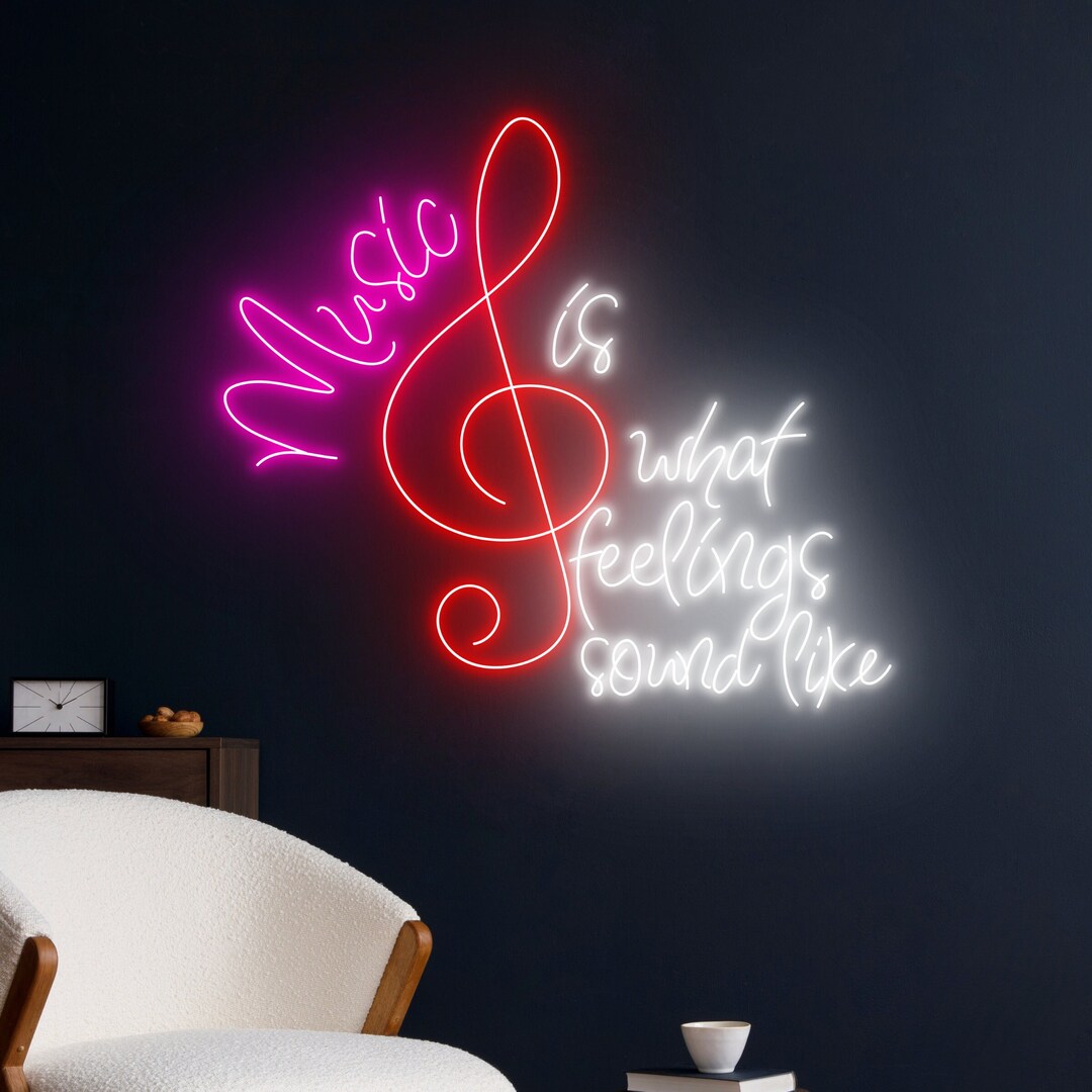 Music is What Feelings Feel Like Led Sign, Music Neon Light, Music Neon ...