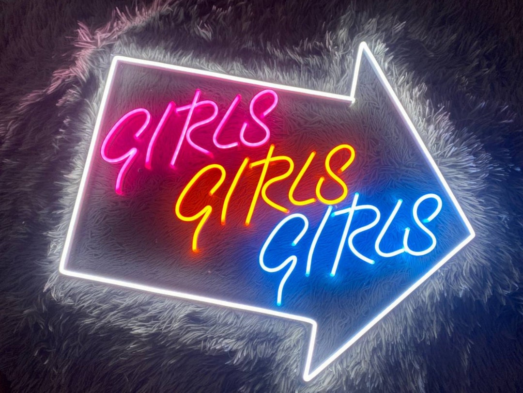 Girls Girls Girls Led Sign, Girls Girls Girls Neon Sign, Wall Decor ...
