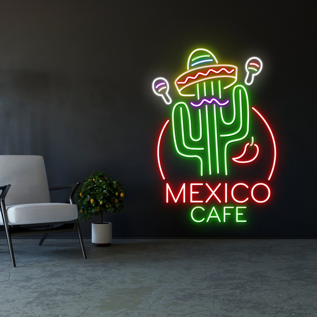 Mexico Bar Neon Signs, Night Club Bar Decor, Mexician Bar Decor, Music ...