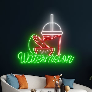 Watermelon Neon Light, Watermelon Juice Led Light, Juice Store Led Sign ...