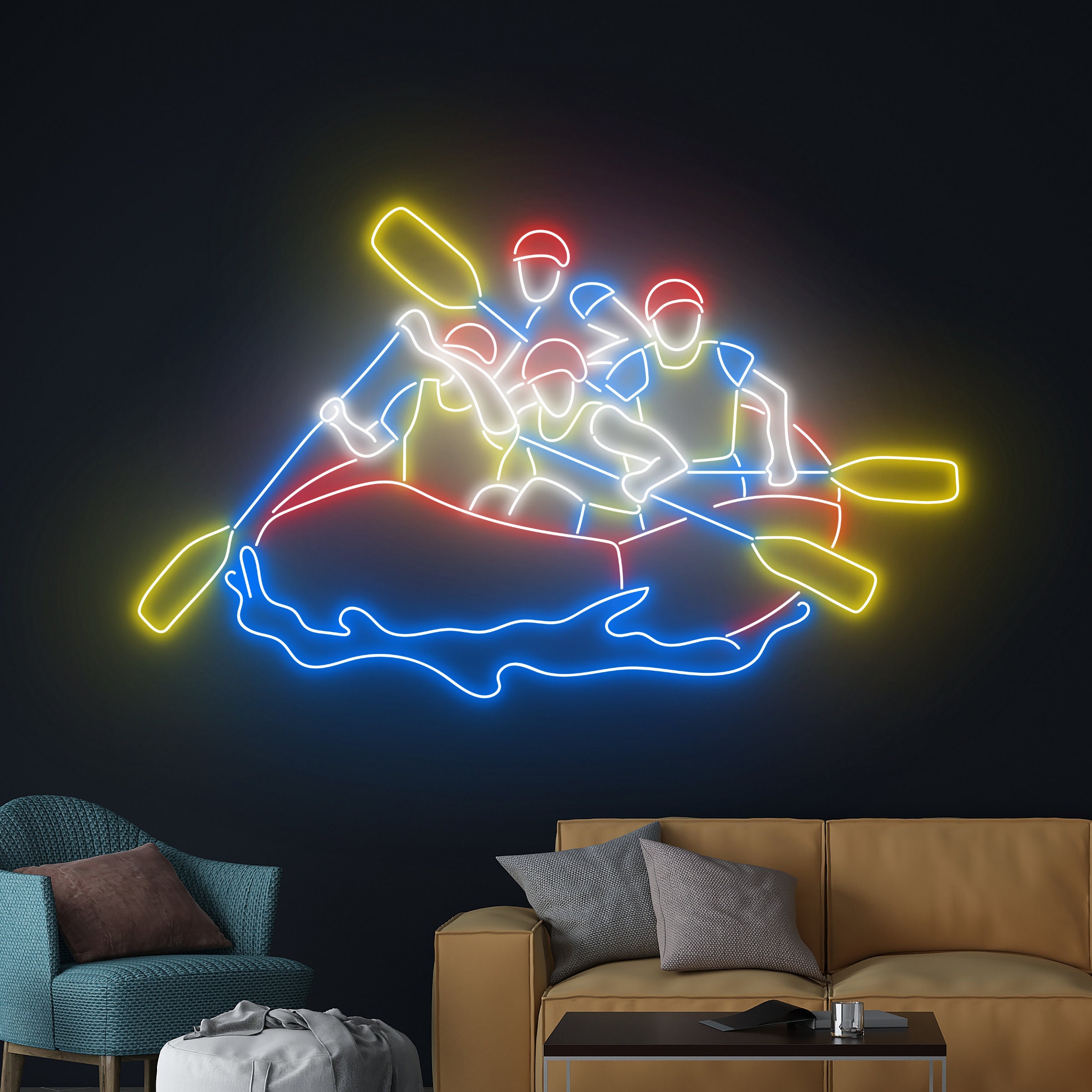 Rafting Neon Sign, Whitewater Rafting Led Sign, Rafting Mans Neon Sign ...