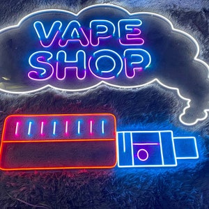 Vape Shop Neon Sign | Smoke Shop LED Decor | Bar Pub Party Man Cave ...