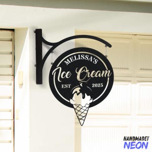 Personalized Ice Cream Hanging Sign, Ice Cream Store Outdoor Hanging ...