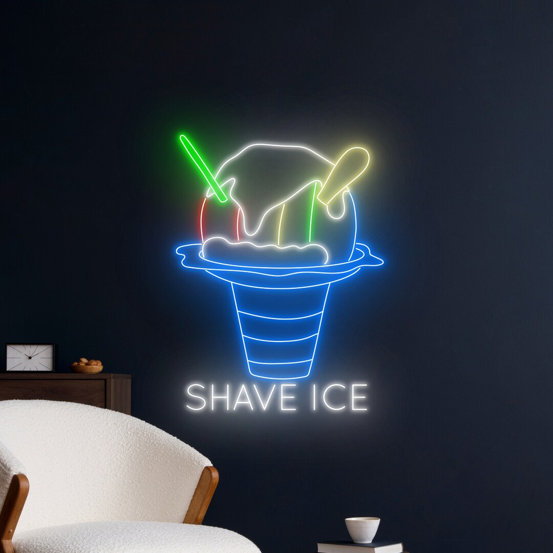 Shave Ice Neon Sign, Shave Ice Led Sign, Shave Ice Hawaiian Led Light ...