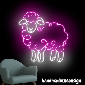 Sheep Neon Sign, Sheep Led Sign, Sheep Animal Neon Light, Animal Lover ...