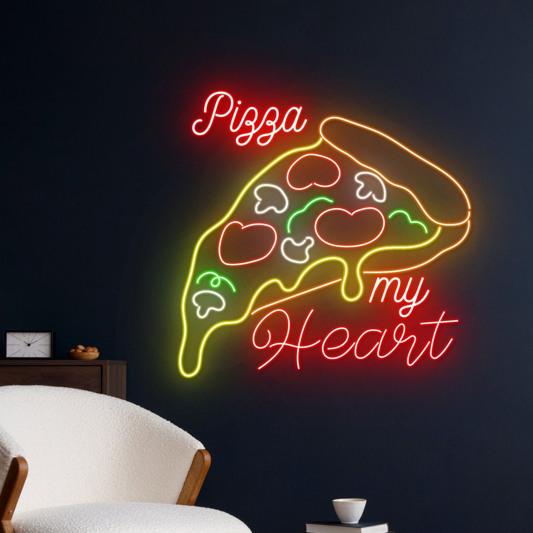 Pizza My Heart Neon Sign, Pizza My Heart Neon Light, Pizza Led Light ...