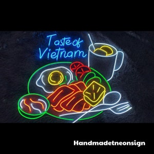 Taste of Vietnam Neon Sign, Vietnamese Food Neon Light, Food Store Led ...